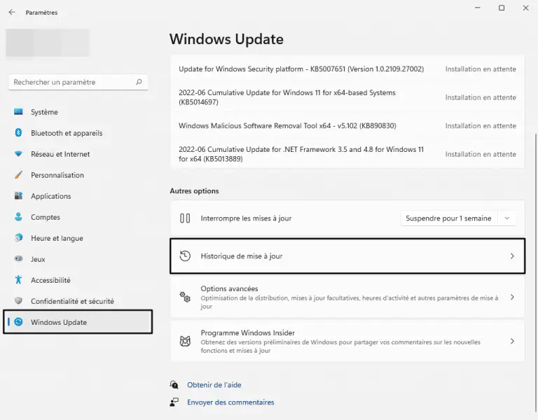Comment désinstaller une mise à jour sur Windows 11