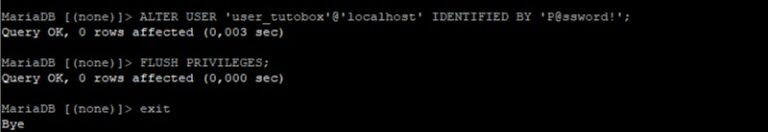 Modifier le mot de passe d'un utilisateur MySQL